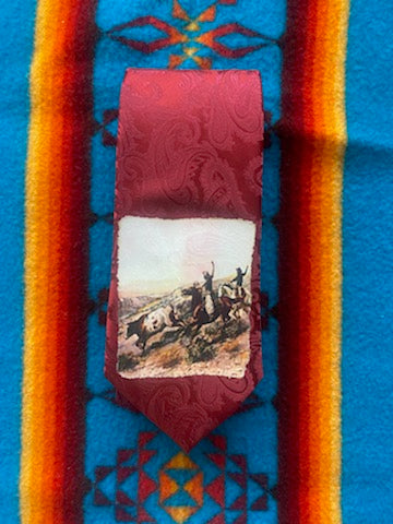 Maroon Paisley Charlie Russell "Downhill Roping" – Sagebrush Dolls